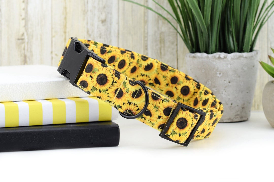 Sunflower Dog Collar ~ Fall Floral Fashion Dog Collar ~ Fabric Dog ...