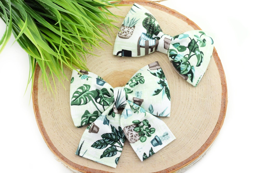 Houseplant Dog Collar Bow - Green ~ Dog Collar Bow Tie ~ Girly Dog ...