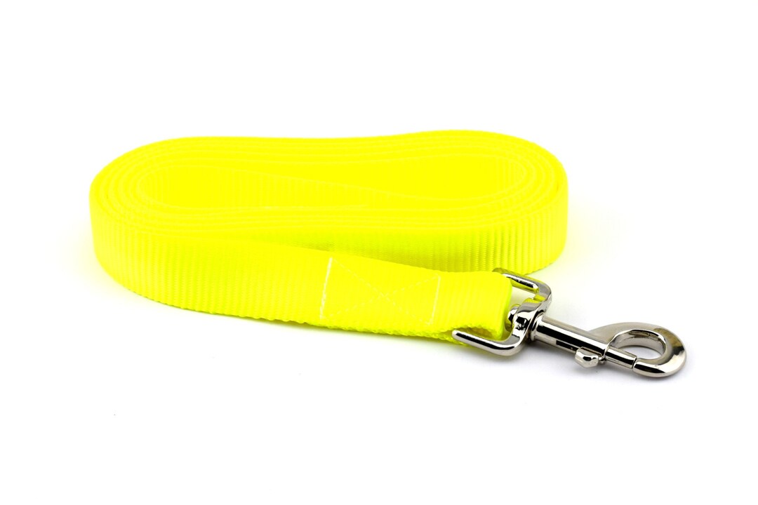 Webbing Dog Leash - Solid Neon Yellow ~ Solid Nylon Webbing Dog Leash ...