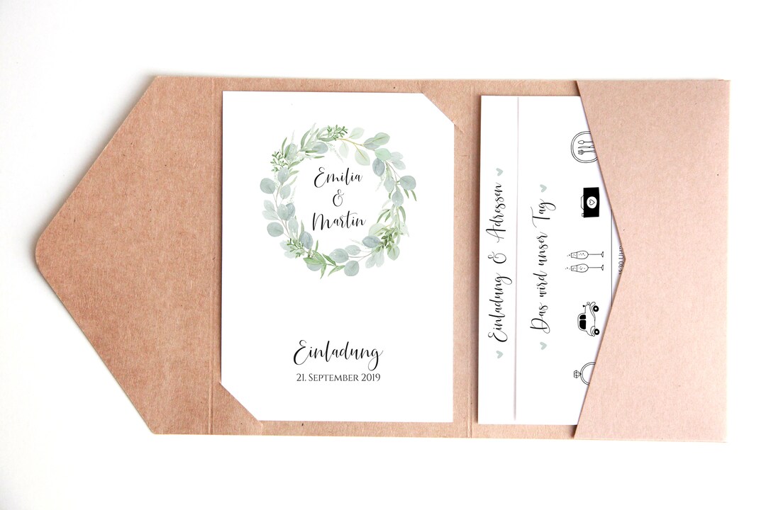 Pocketfold Wedding Invitation Wedding Pocketfold Card - Etsy