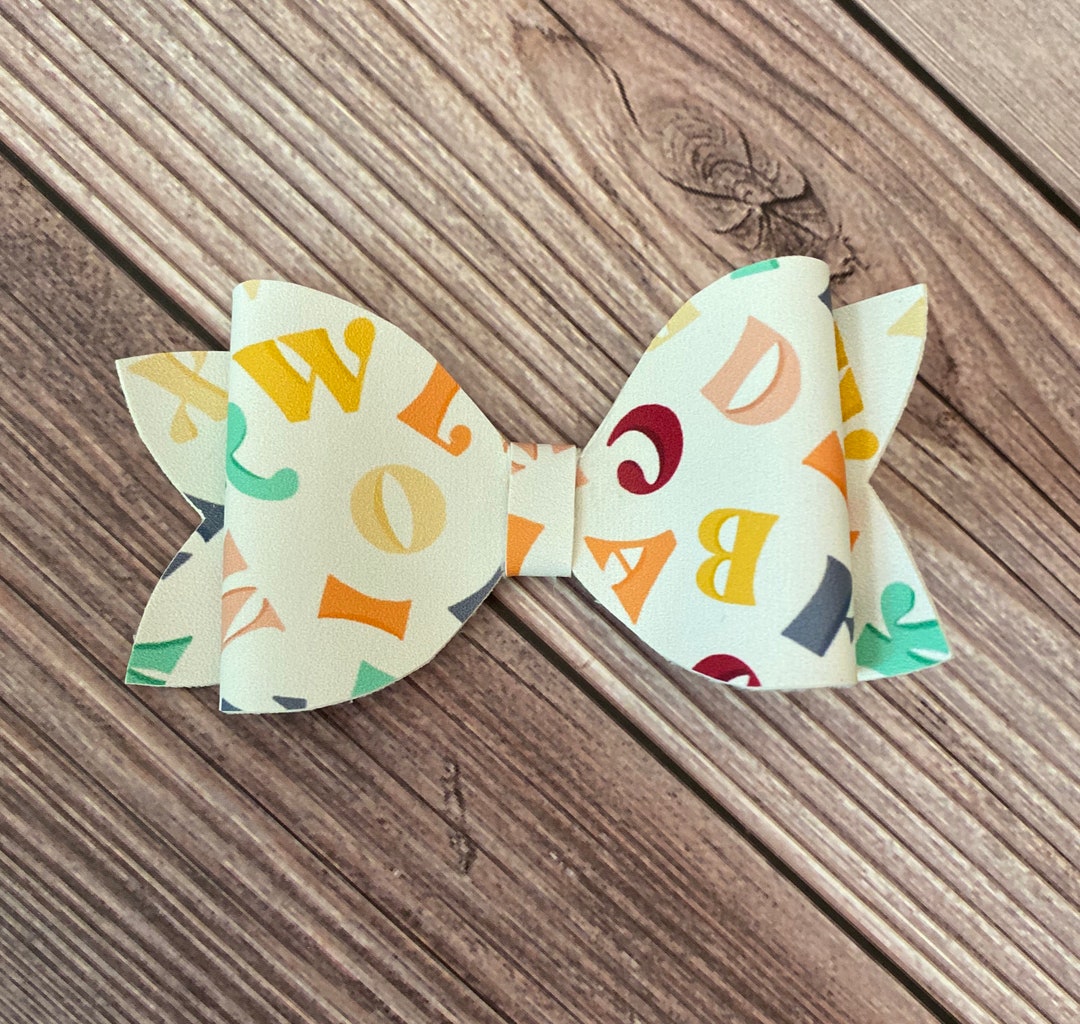 ABC Faux Leather Back to School Bow - Etsy