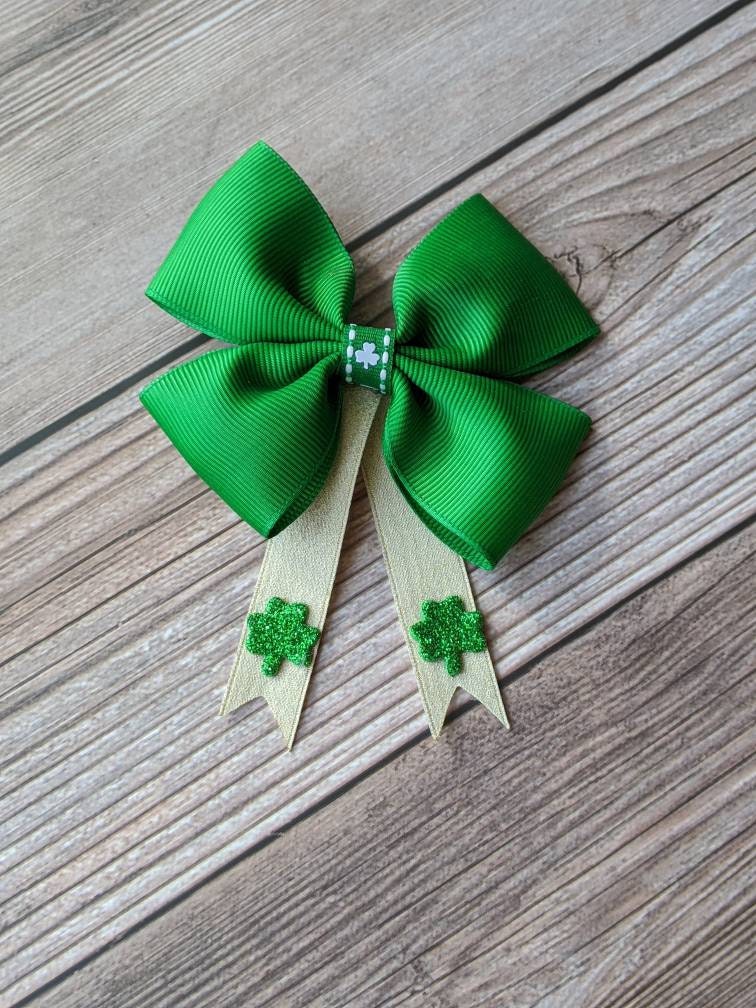 St. Patrick's Fancy Double Bow - Etsy