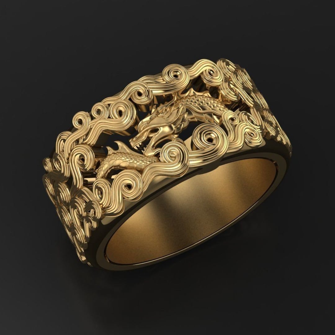 Silver Dragon Ring, Sea Dragon Ring, Silver Dragon Jewelry, Sea Serpent ...