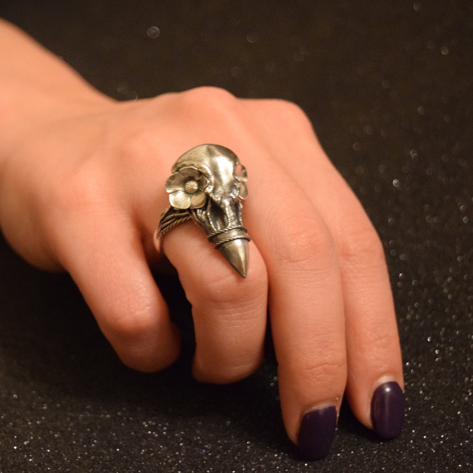 Raven Norse Ring Crow Bird Skull Ring Witchy Pagan Ring - Etsy