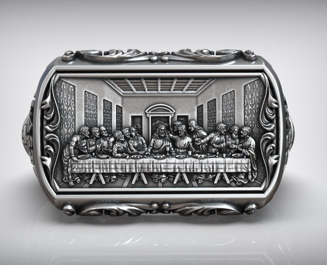 Jesus Christ the Last Supper Signet Ring Silver Pinky Ring - Etsy Canada