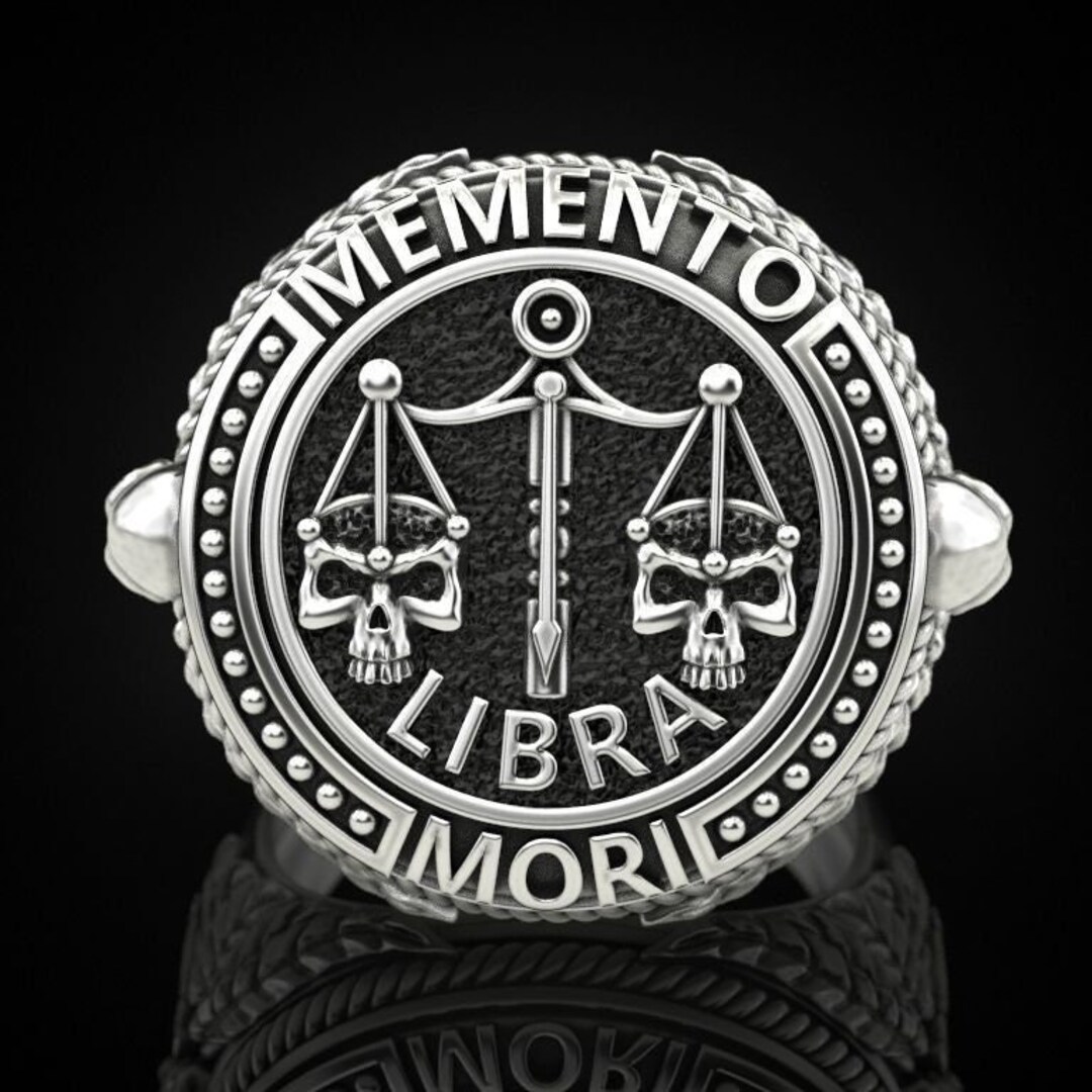 Libra Ring, Libra Zodiac Sign Ring, Zodiac Skull Ring, Libra Memento ...