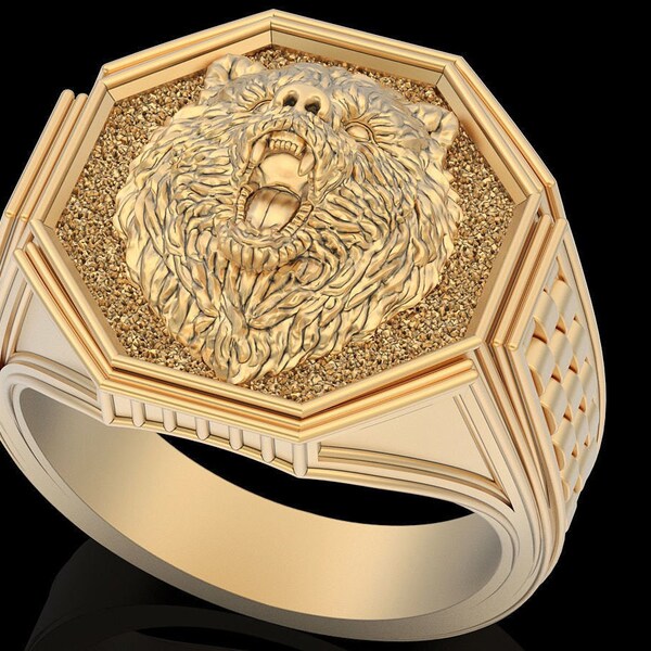 Bear Signet Ring - Etsy