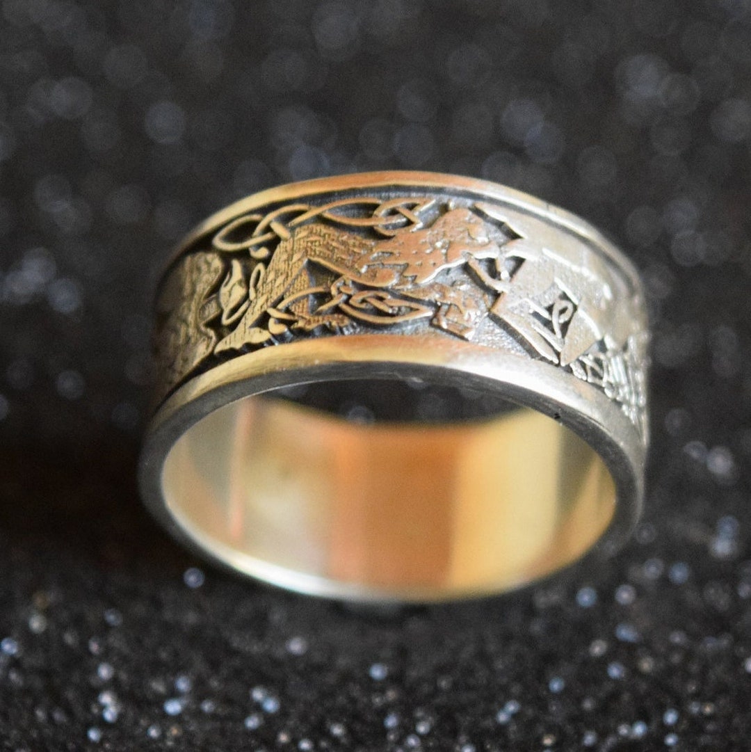 Scandinavian Viking Ring Celtic Ornament Band Celtic Wedding - Etsy
