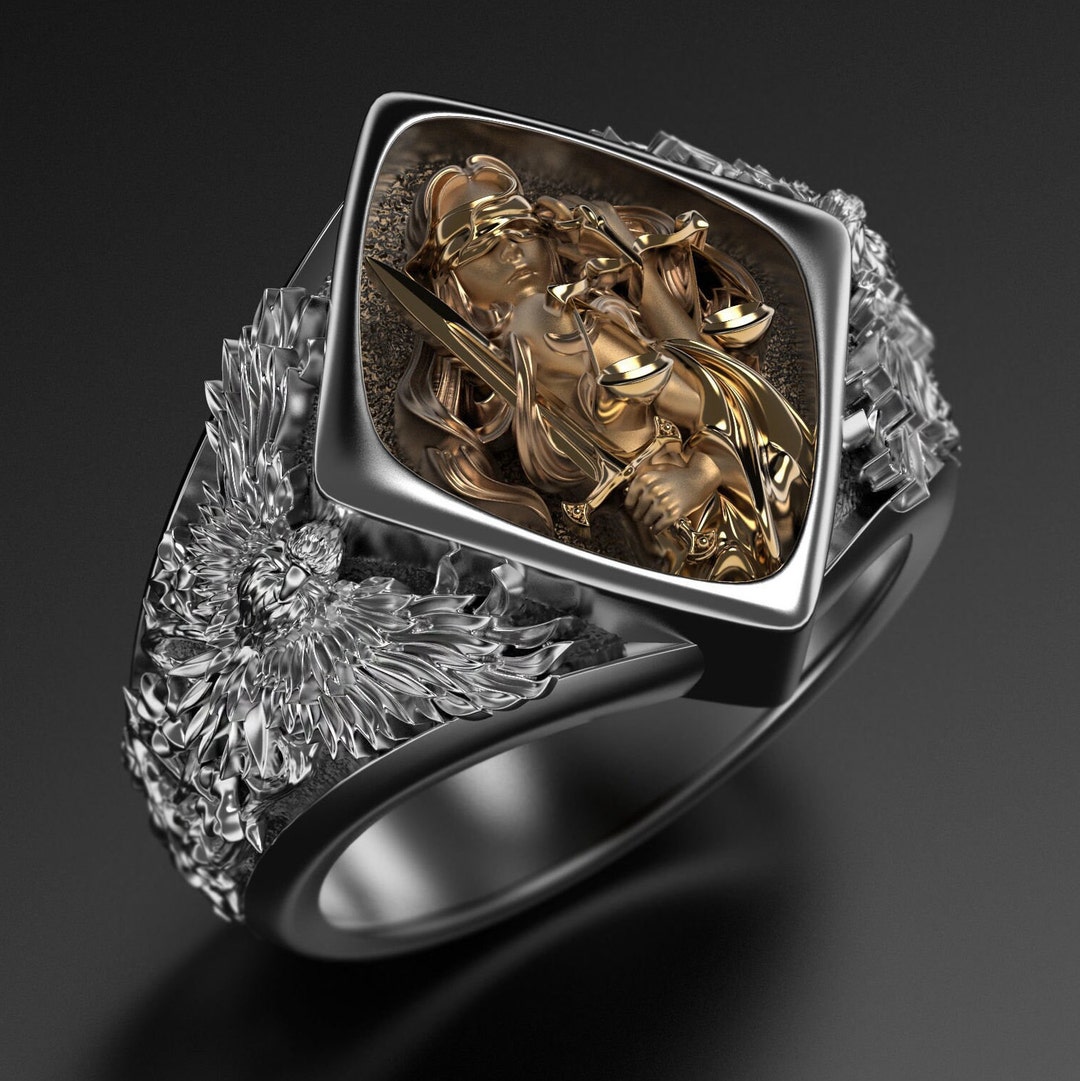 Themis Signet Ring, Goddess Ring, Silver Signet Ring, Ancient Greek ...