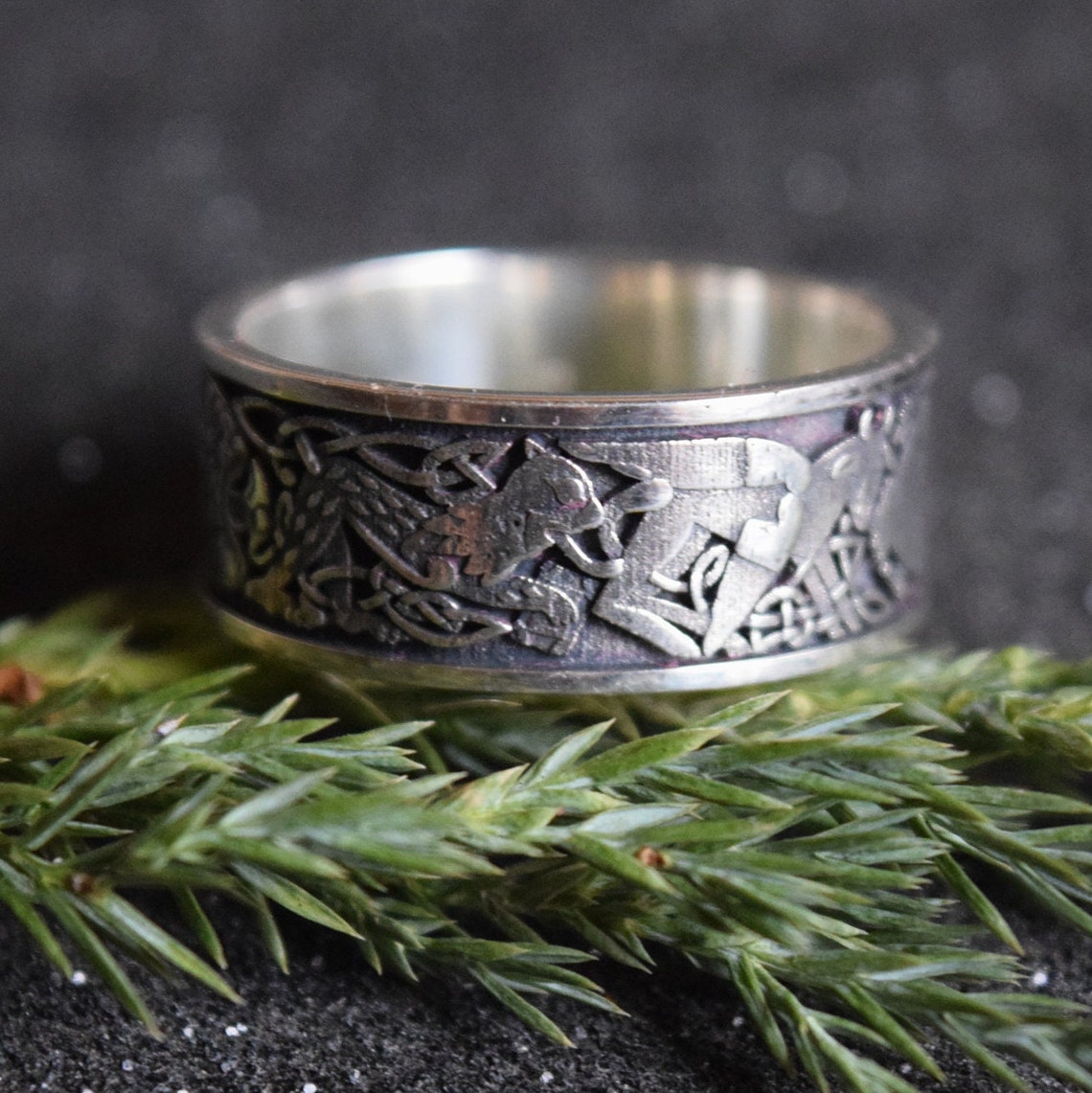 Scandinavian Viking Ring Celtic Ornament Band Celtic Wedding | Etsy