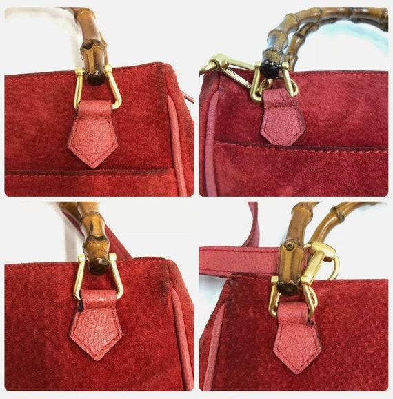 Authentic Gucci Bamboo Suede Shoulder/Crossbody Bag. - Gem
