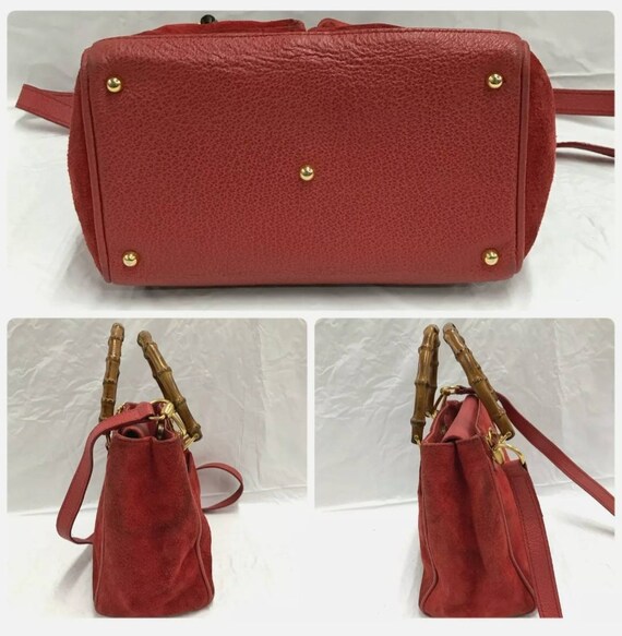 Authentic Gucci Bamboo Suede Shoulder/Crossbody Bag. - Gem