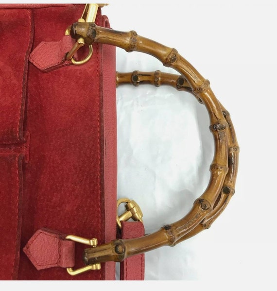 Authentic Gucci Bamboo Suede Shoulder/Crossbody Bag. - Gem