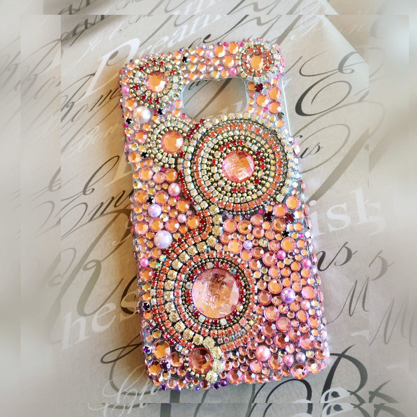 Rhinestone PHONE CASE. Pink BLING Phone Case. Rhinestone Jewelled ...