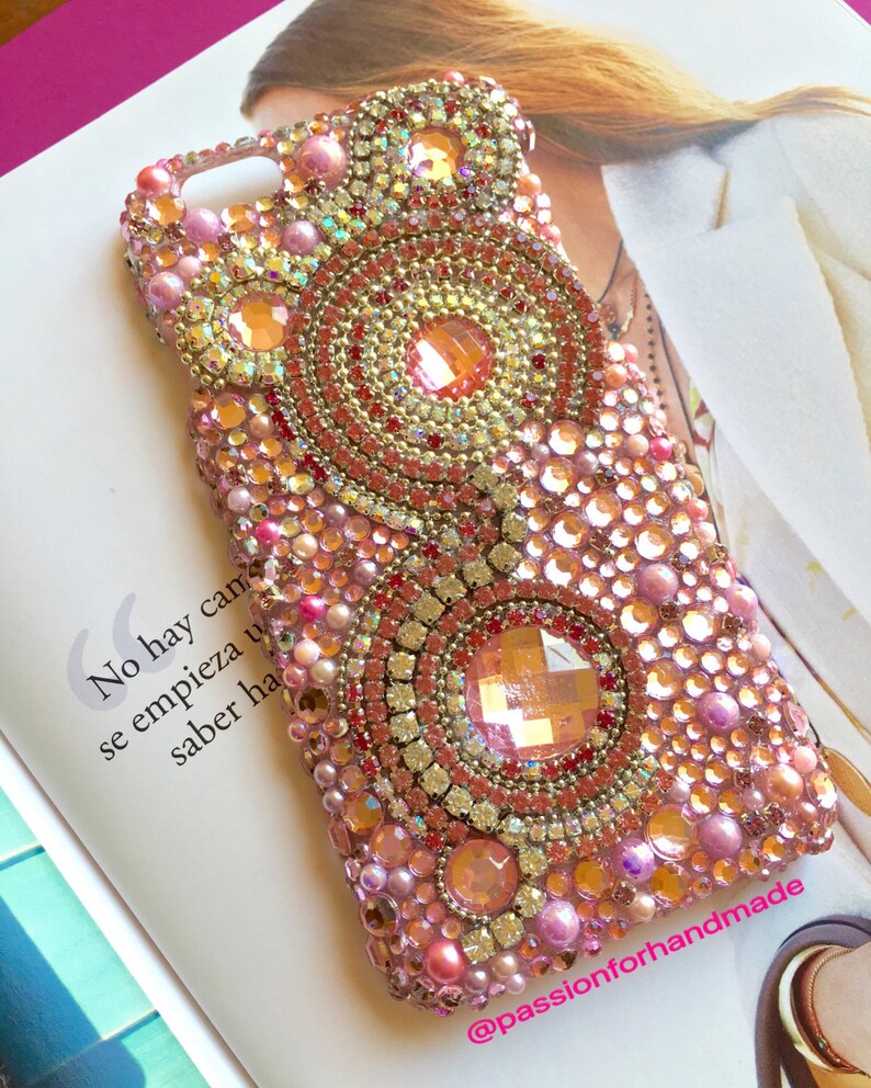 Rhinestone PHONE CASE. Pink BLING phone case. Rhinestone | Etsy