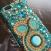 Turquoise bling phone case, rhinestone phone case, sparkle phone case ...