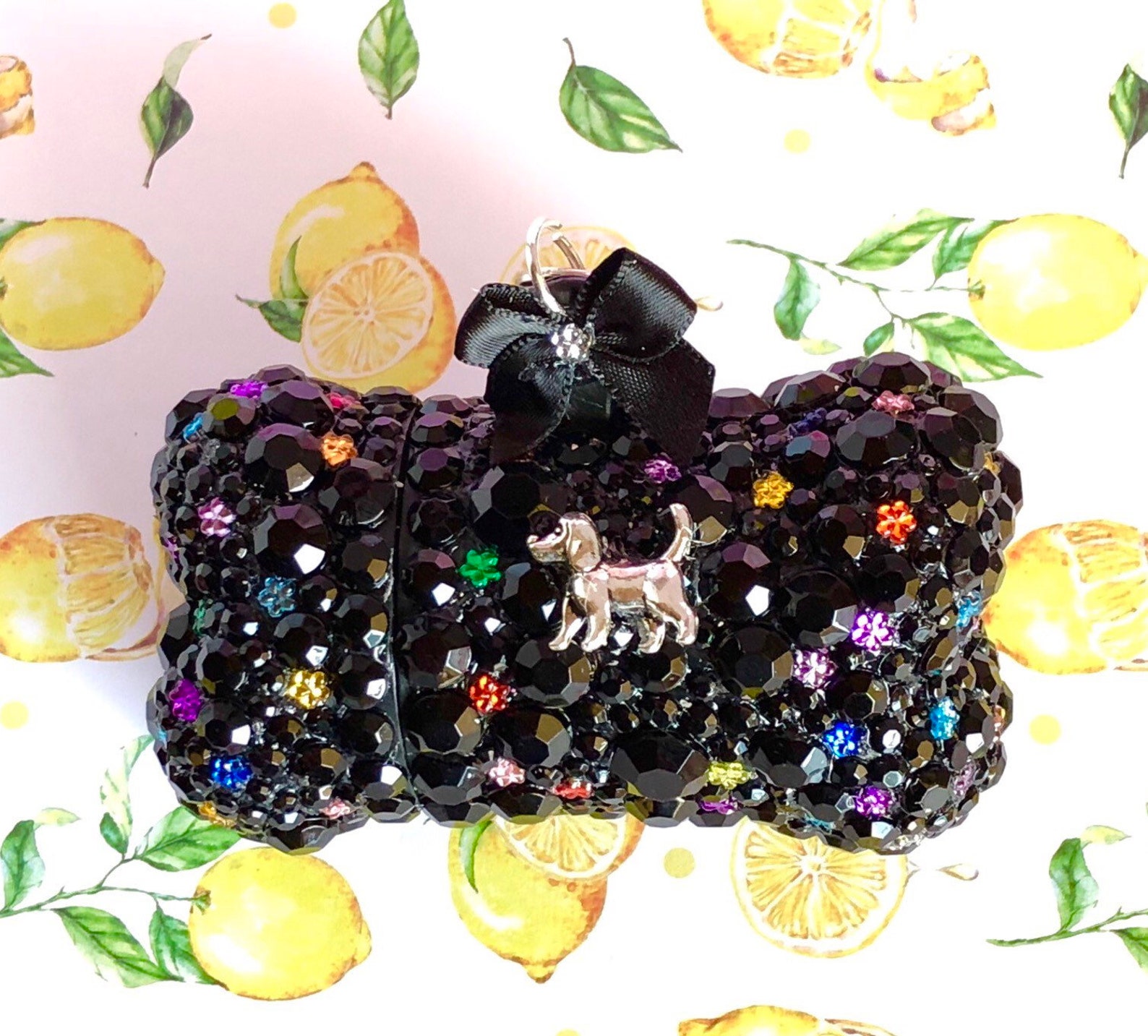 BLING Dog Bag HOLDER, Fancy DOG Accessory, Sparkle Designer Accessories ...
