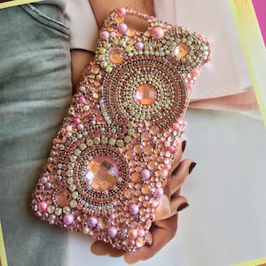 Rhinestone PHONE CASE. Pink BLING Phone Case. Rhinestone Jewelled ...
