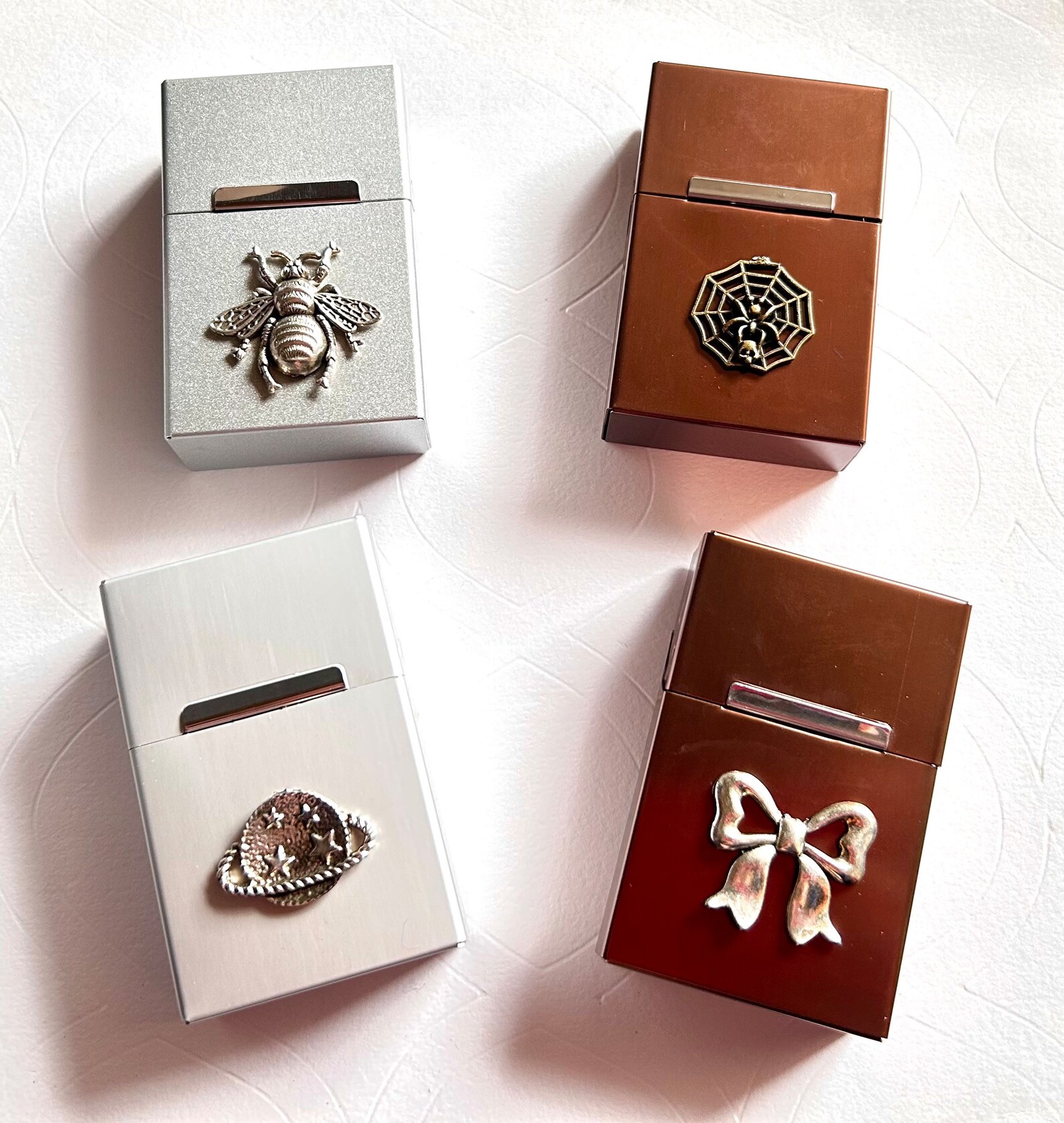 METAL CIGARETTE CASE. Men Women Cigarette Case. Simple - Etsy