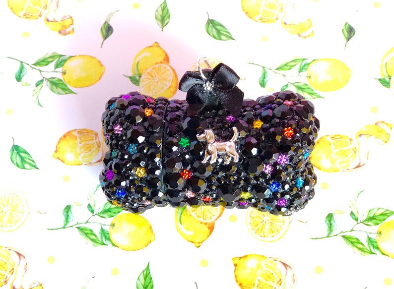 BLING Dog Bag HOLDER, Fancy DOG Accessory, Sparkle Designer Accessories ...