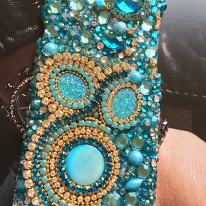 Turquoise bling phone case, rhinestone phone case, sparkle phone case ...