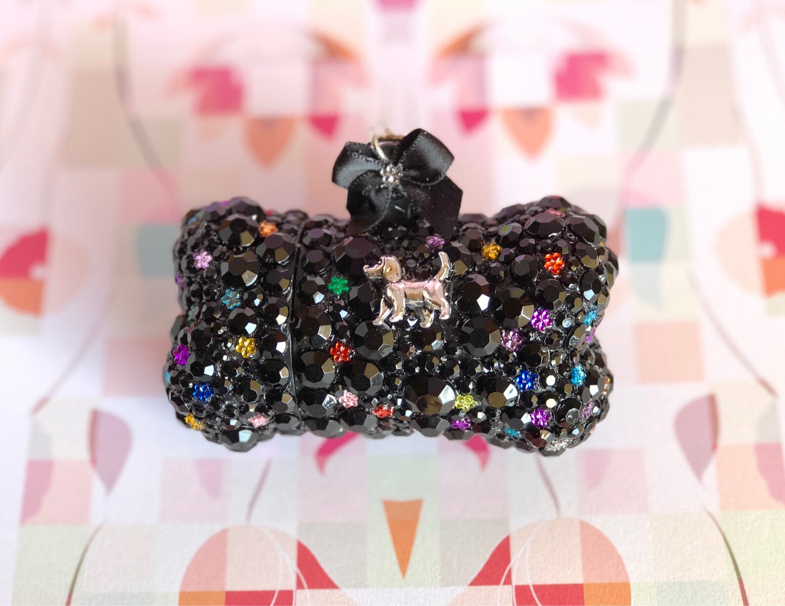 BLING Dog Bag HOLDER, Fancy DOG Accessory, Sparkle Designer Accessories ...