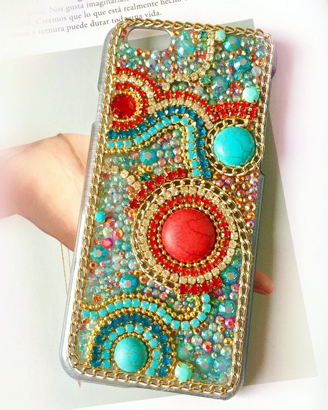 LUXURY PH0NE CASE. Rhinestone phone case for iPhone 5 6 7 8 X - Etsy España