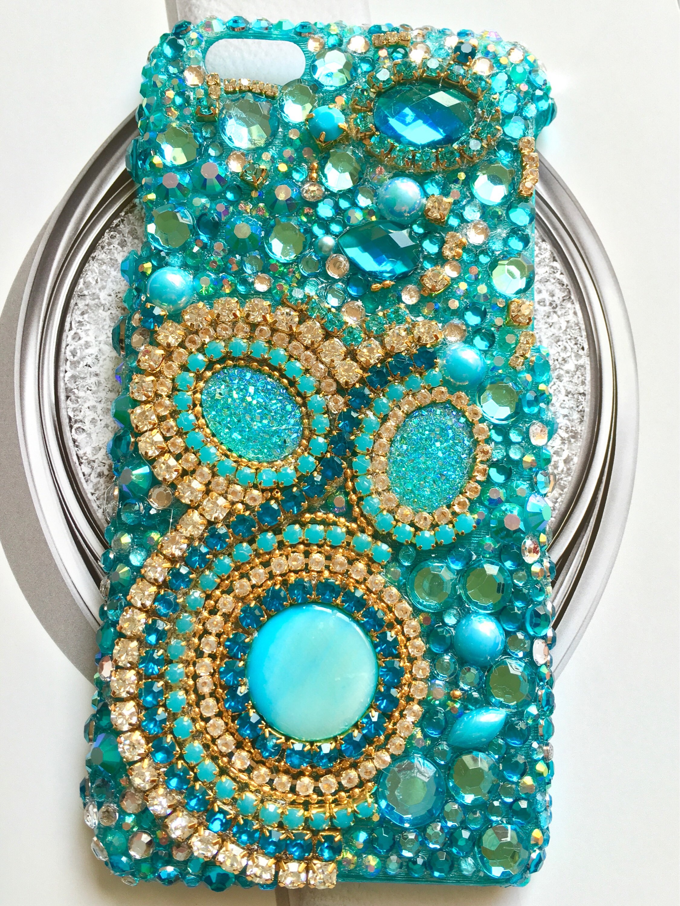 Turquoise bling phone case, rhinestone phone case, sparkle phone case ...