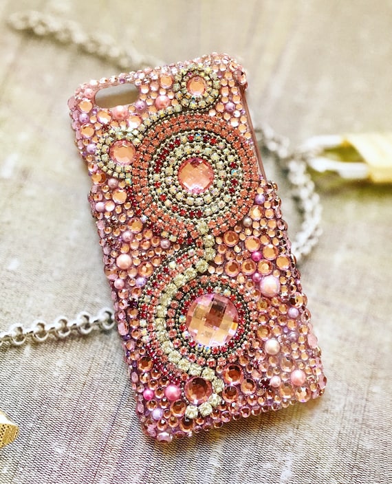Rhinestone PHONE CASE. Pink BLING phone case | Etsy