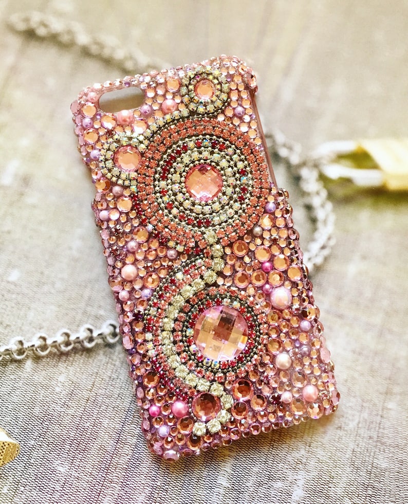 Rhinestone PHONE CASE. Pink BLING Phone Case. Rhinestone Jewelled ...