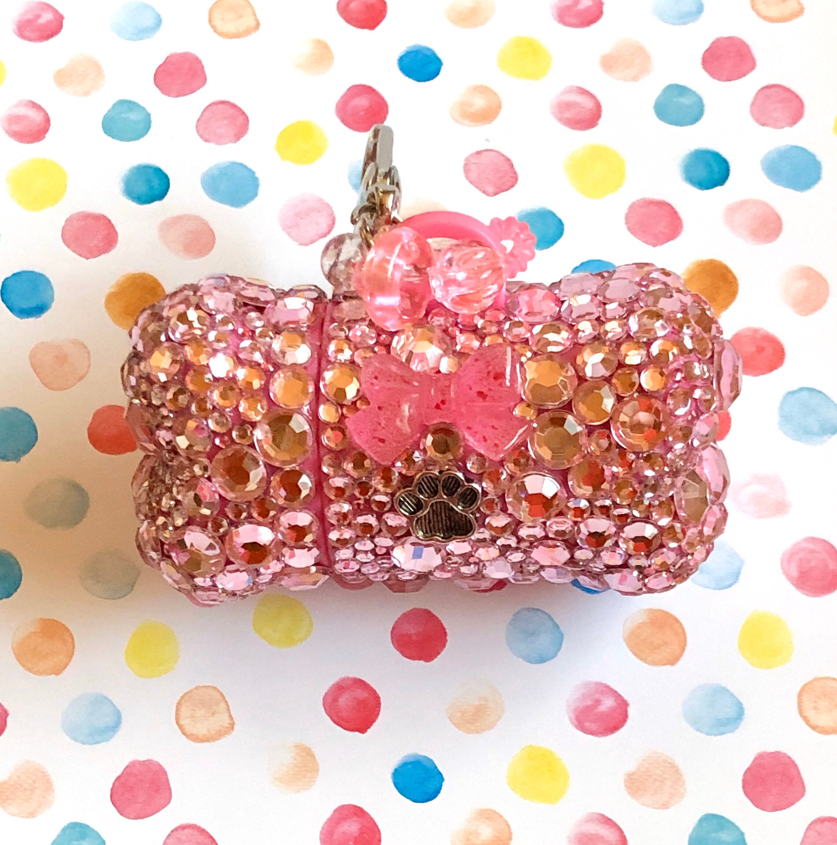 FASHION dog bag dispenser, fancy pet accessory, sparkle puppy mess bag ...
