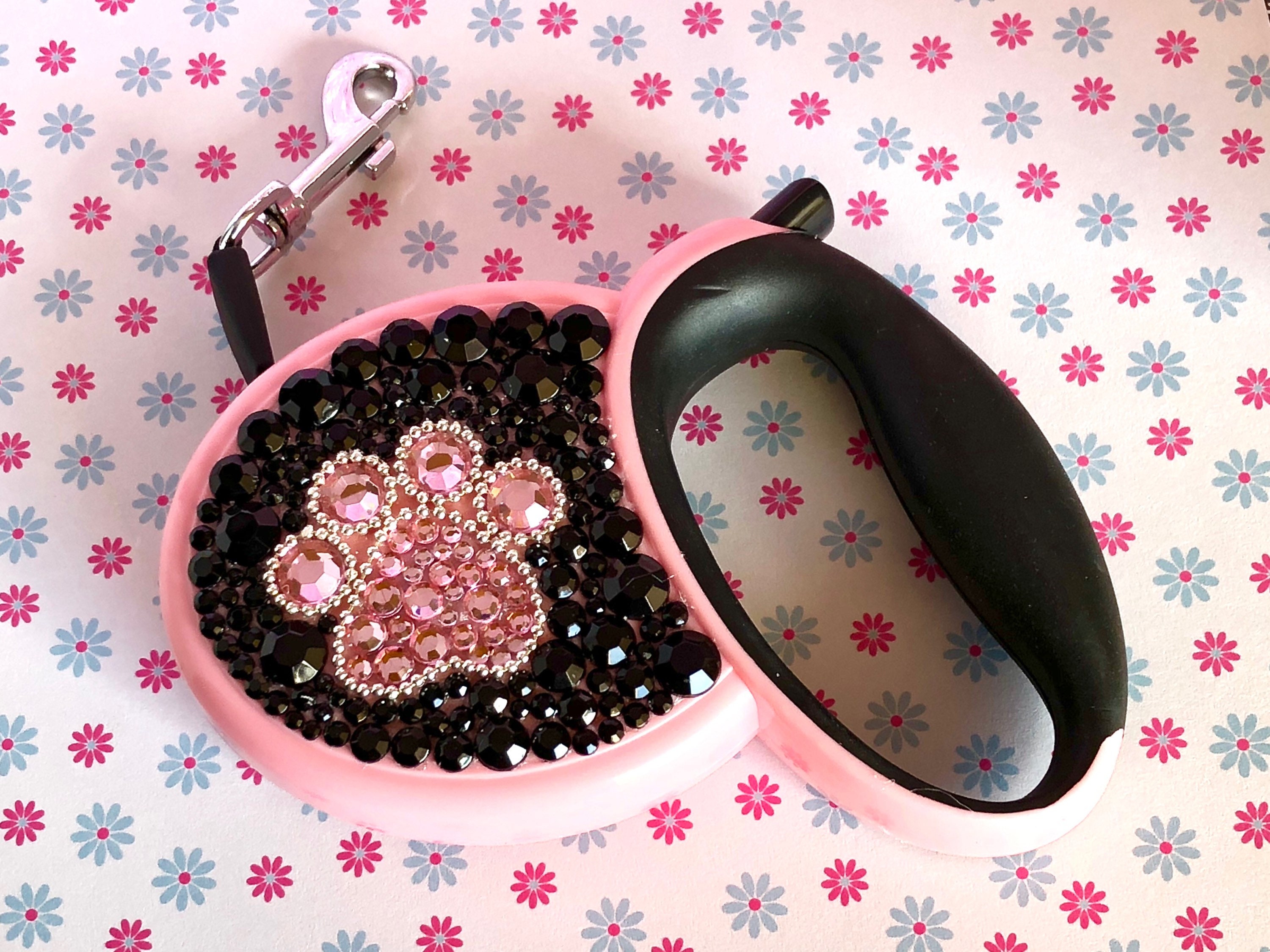 BLING DOG Leash. RETRACTABLE Dog Leash. Stylish Cute Dog Walking Leash ...