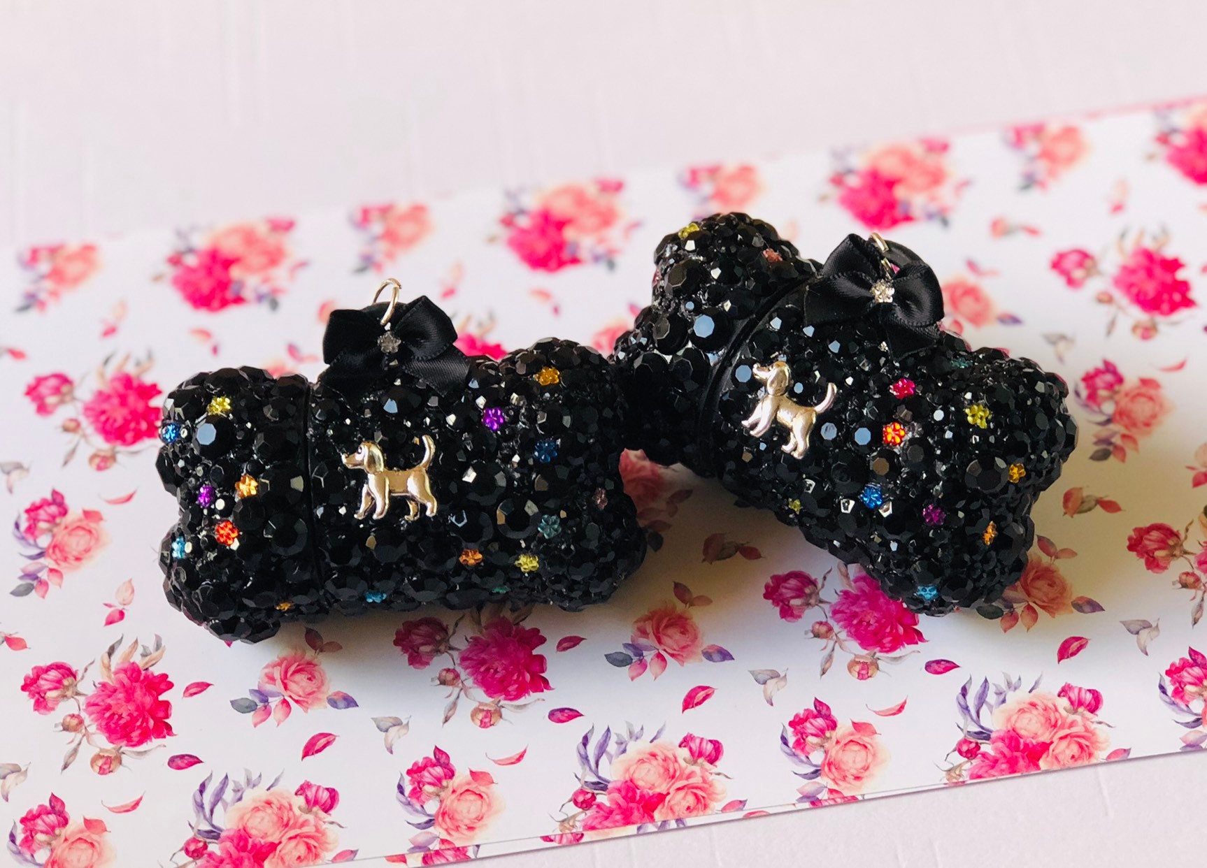 BLING dog bag HOLDER, Fancy DOG accessory, Sparkle designer accessories ...