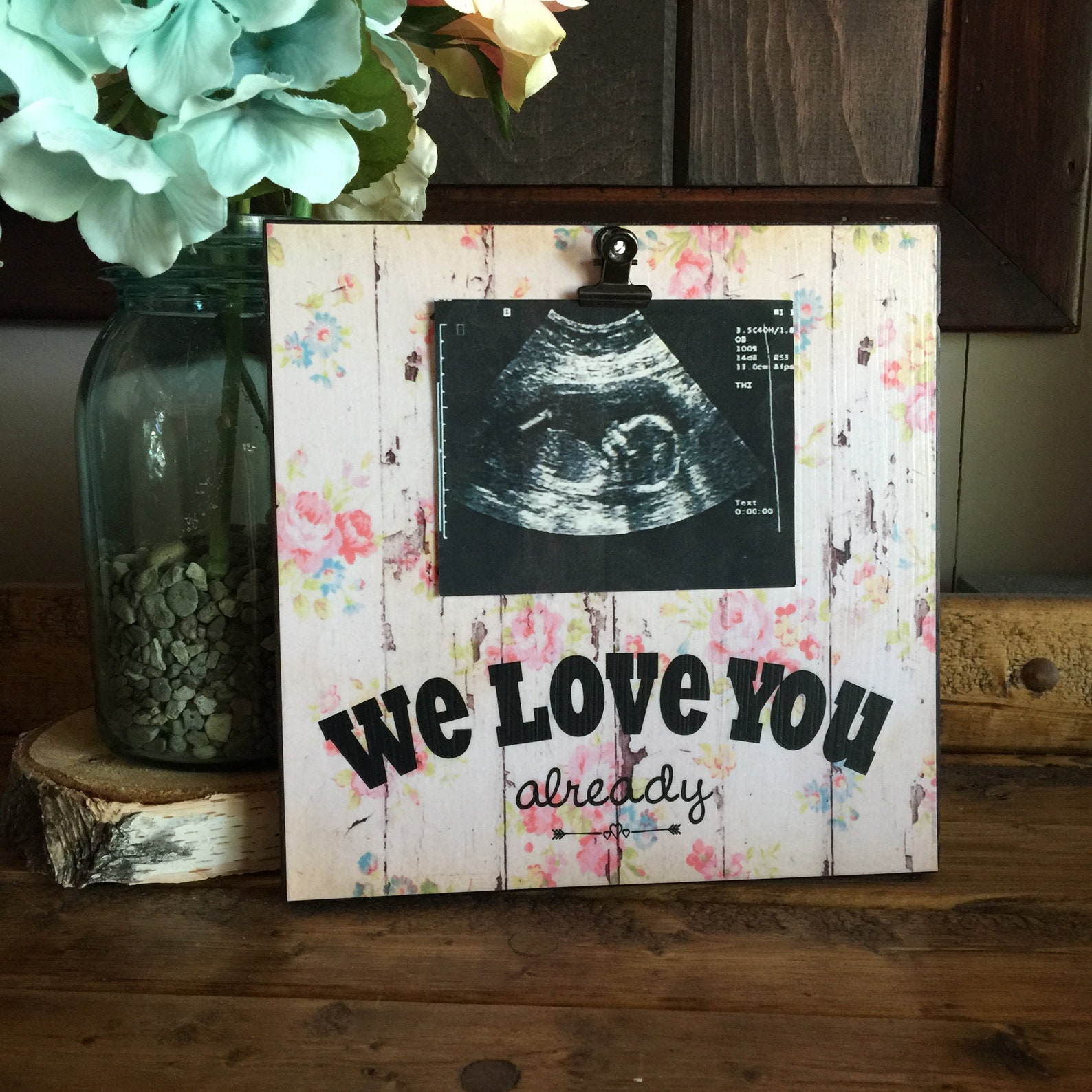 New Baby Picture Frame We Love You Already Pregnancy Reveal | Etsy