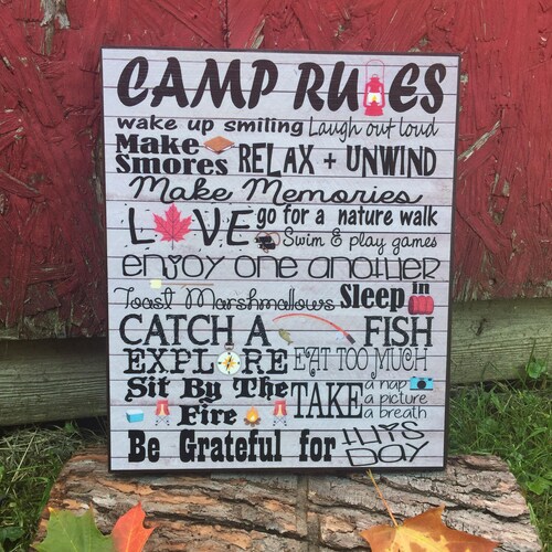 Camp Rules Sign Camping Rules Printable Camping Decor Tent | Etsy