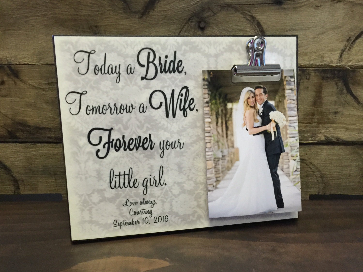 Parents of the Bride Gift Today a Bride Tomorrow a Wife - Etsy