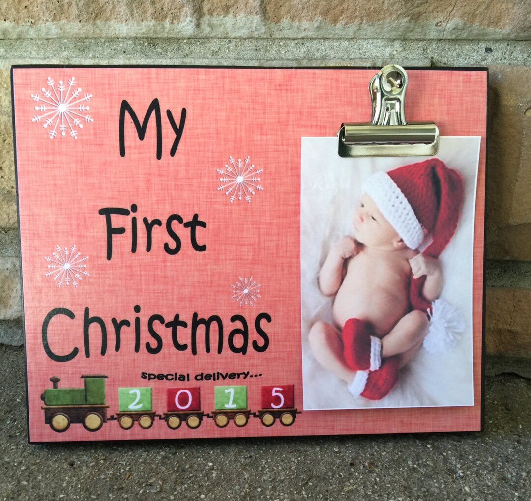 Baby's First Christmas Picture Frame, New Baby Gift, Grandparent's Gift ...