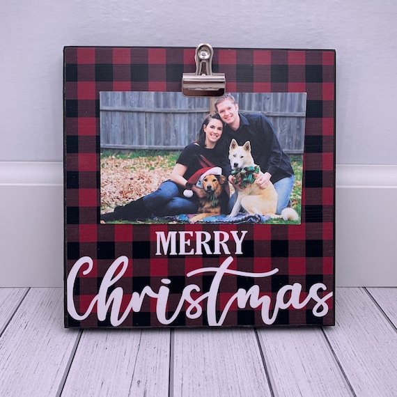 Christmas Picture Frame Merry Christmas Rustic Farmhouse | Etsy