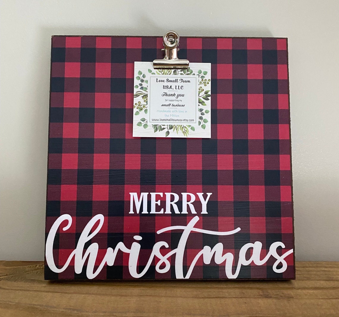 Christmas Picture Frame Merry Christmas Rustic Farmhouse - Etsy