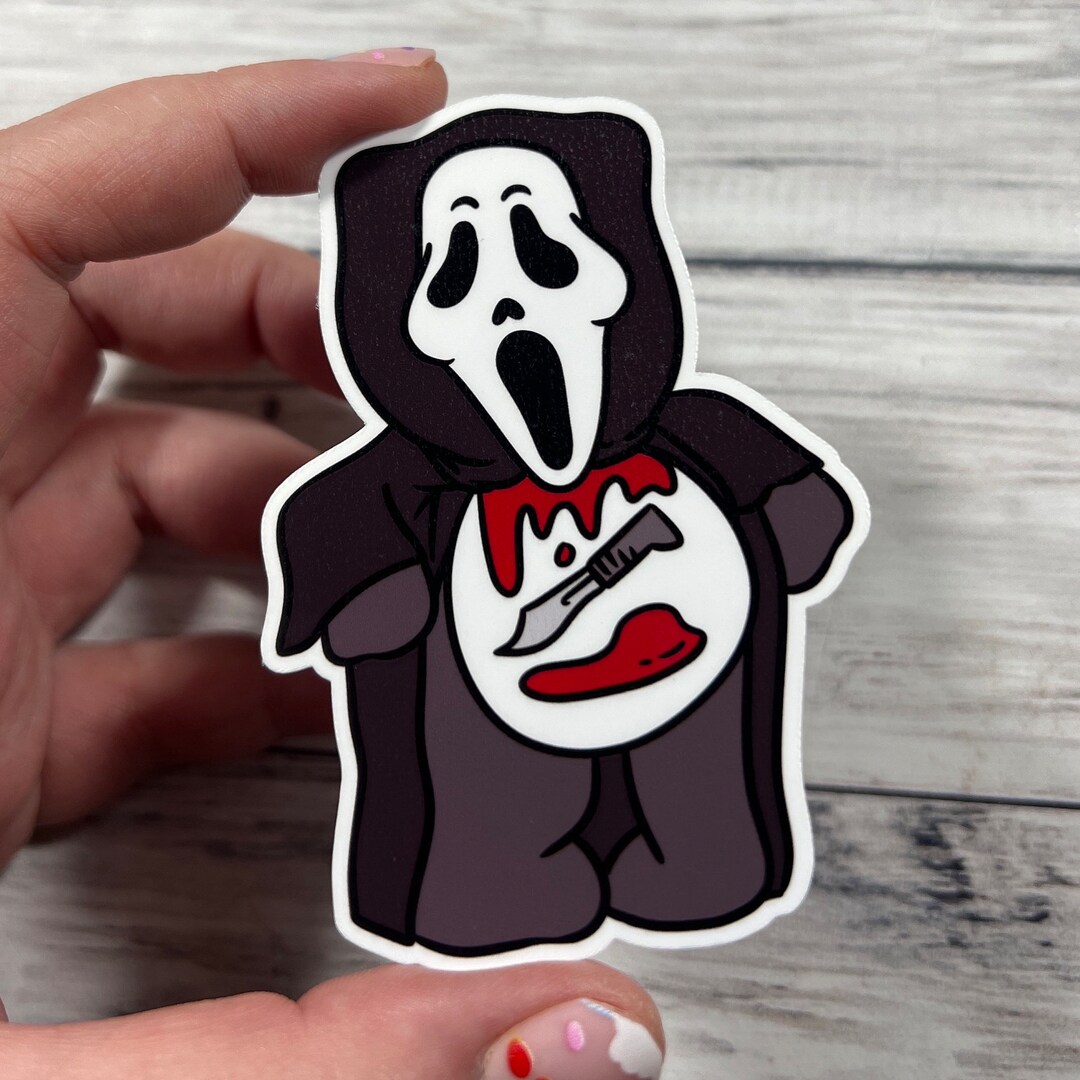 Ghostface Care Bear Glossy Vinyl Water Resistant Sticker High-quality Art Halloween Scream Ghost ...