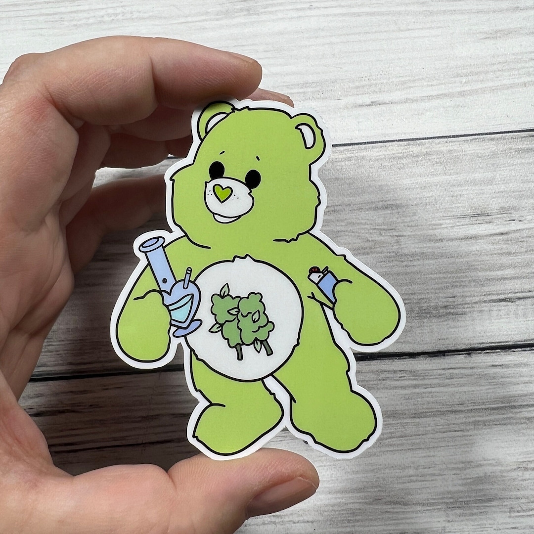 Stoner Care Bear Glossy Vinyl Water Resistant Sticker High Quality Art ...