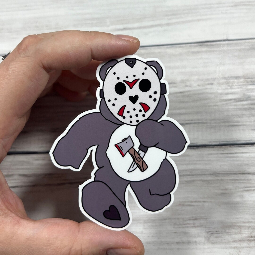 Jason Mask Care Bear Glossy Vinyl Water Resistant Sticker High-quality ...