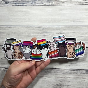 Cat Pride Flag Glossy Vinyl Water Resistant Sticker High-quality Art ...