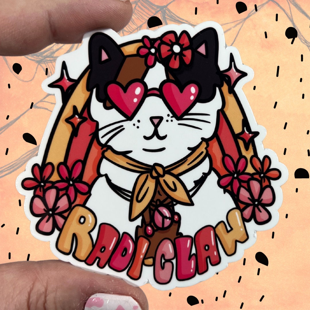 Radi-claw Calico Cat 70s Glossy Vinyl Water Resistant Sticker High ...