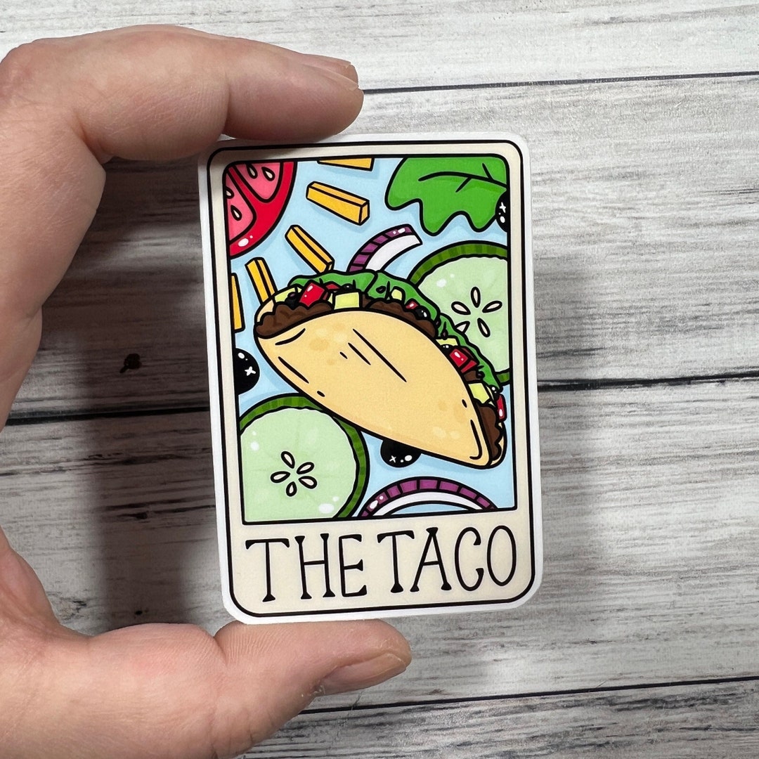 The Taco Tarot Card Glossy Vinyl Water Resistant Sticker High-quality ...