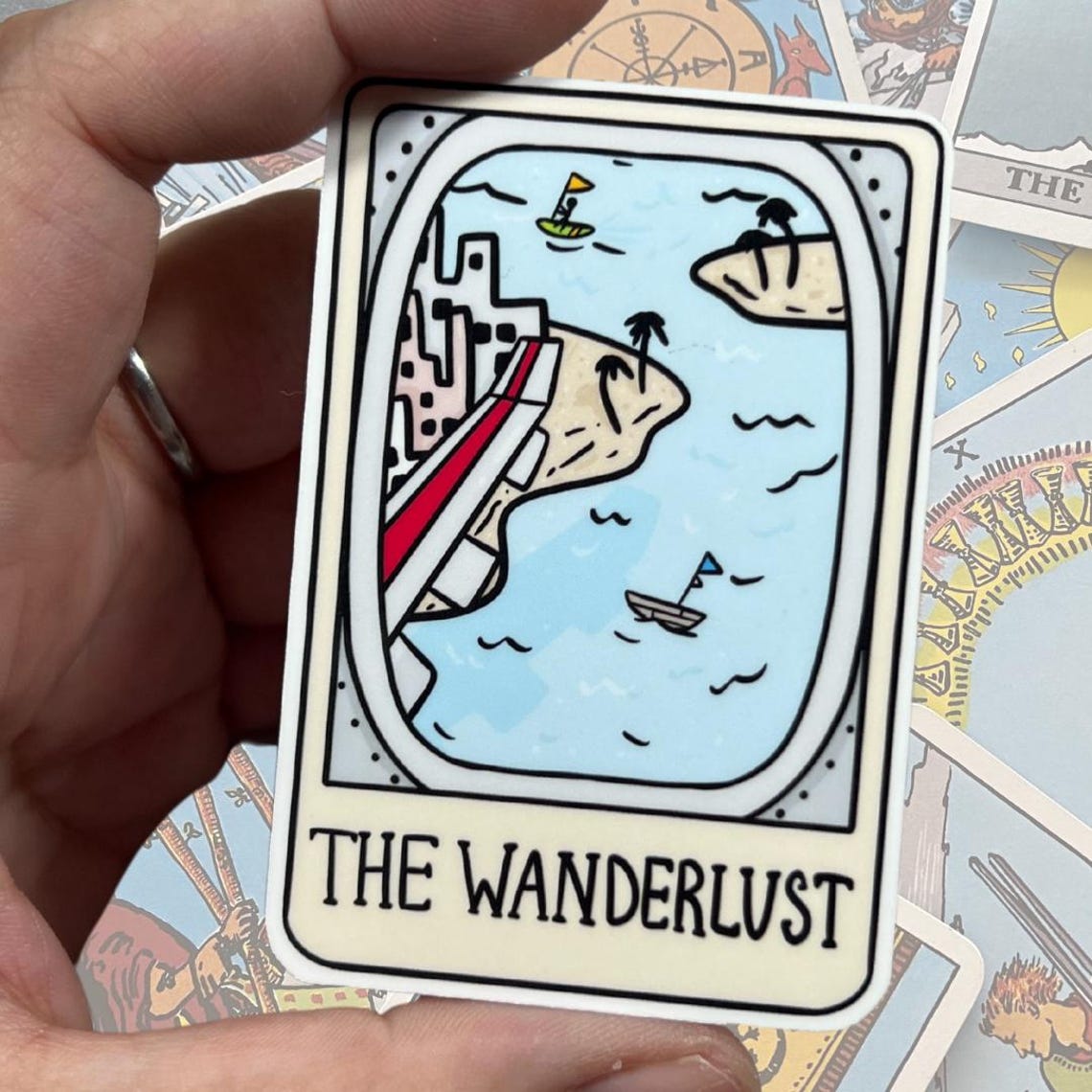 The Wanderlust Tarot Card Glossy Vinyl Water Resistant Sticker | High ...