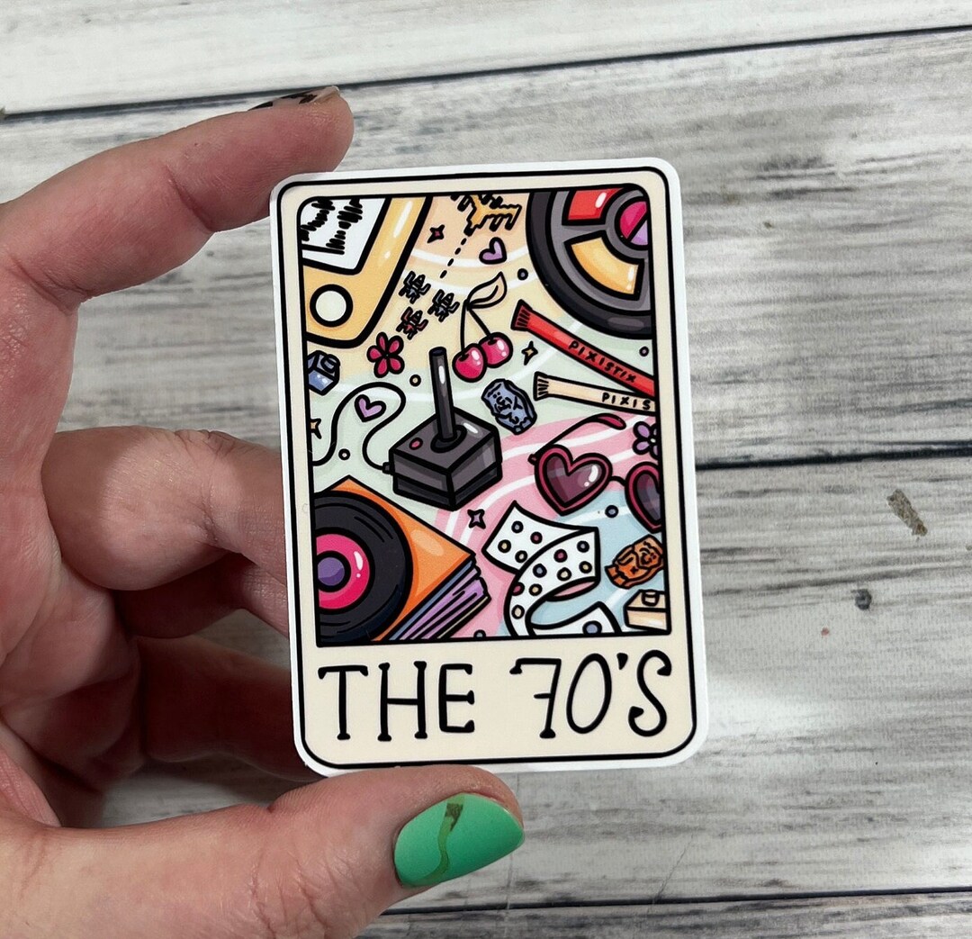 The 70s Tarot Card Glossy Vinyl Water Resistant Sticker High-quality ...