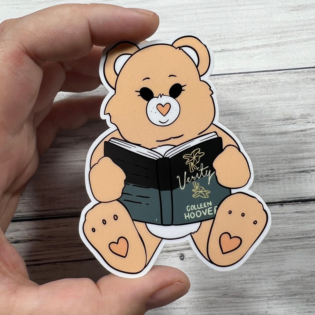 Reading Care Bear Glossy Vinyl Water Resistant Sticker High-quality Art ...