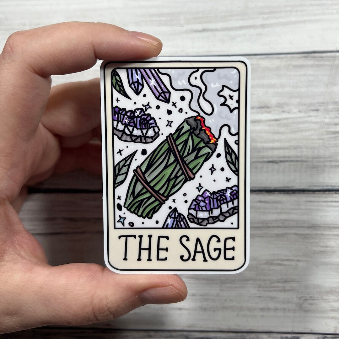 The Sage Tarot Card Glossy Vinyl Water Resistant Sticker | High-quality ...