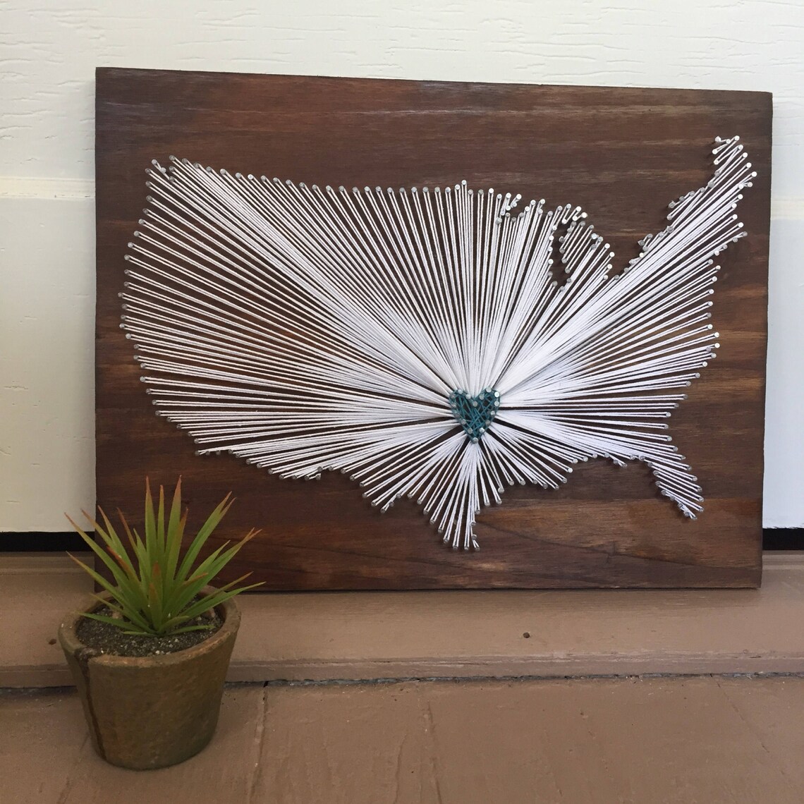 USA string art/ United States map/ Travel gift | Etsy